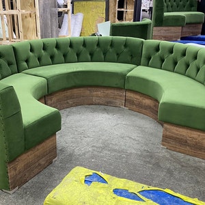 C-shaped Circular Chesterfield Style Faux Leather Domestic or ...