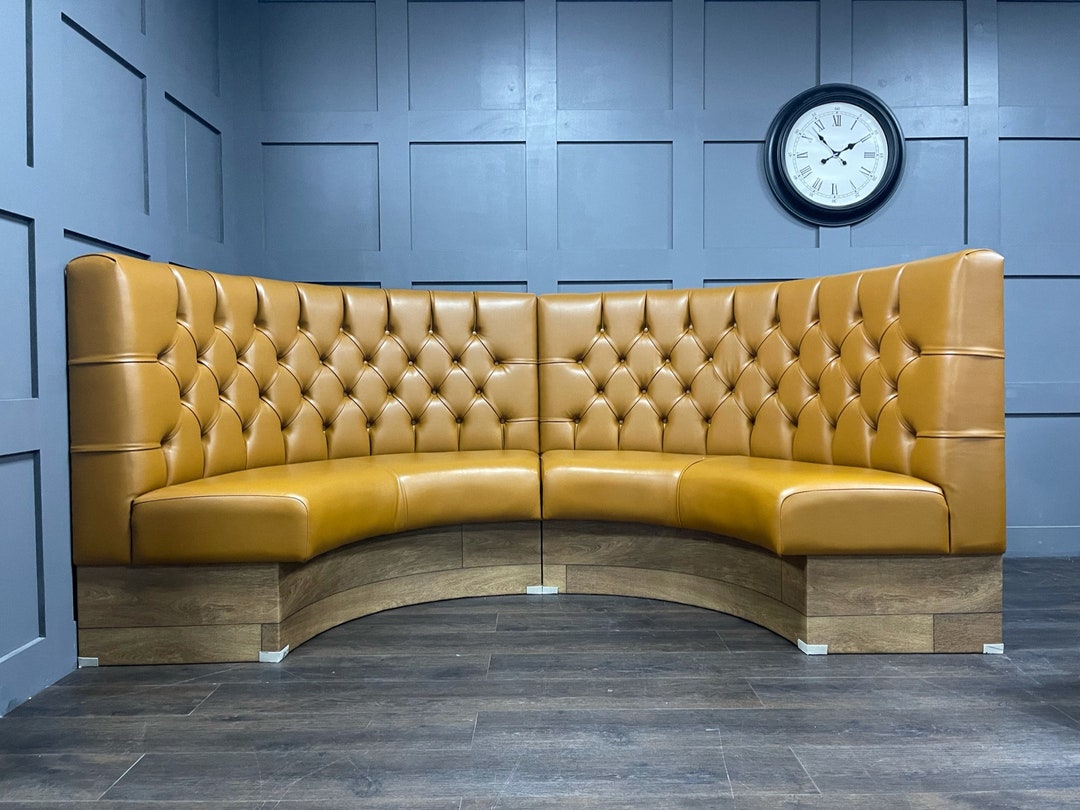 Semi Circular Chesterfield Style Faux Leather Domestic or Commercial ...