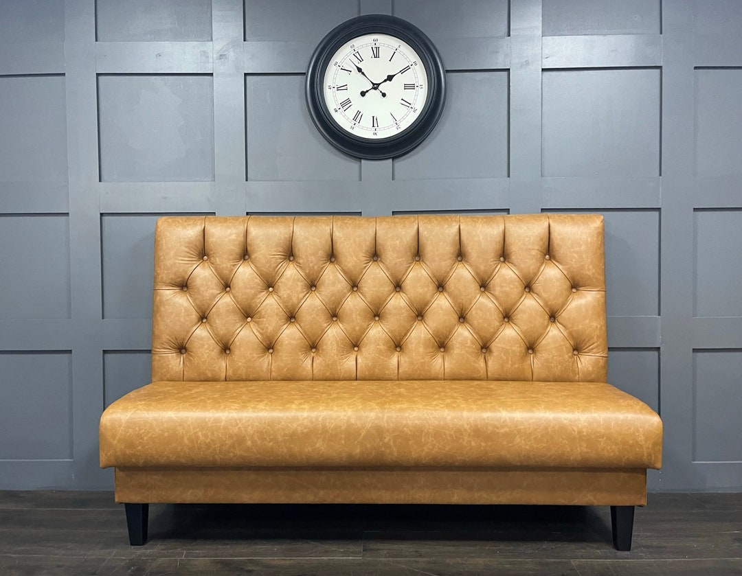 Chesterfield Deep Buttoned Faux Leather Kitchen + Commercial Booth ...