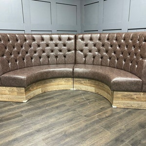 Semi Circular Chesterfield Style Faux Leather Domestic or Commercial ...