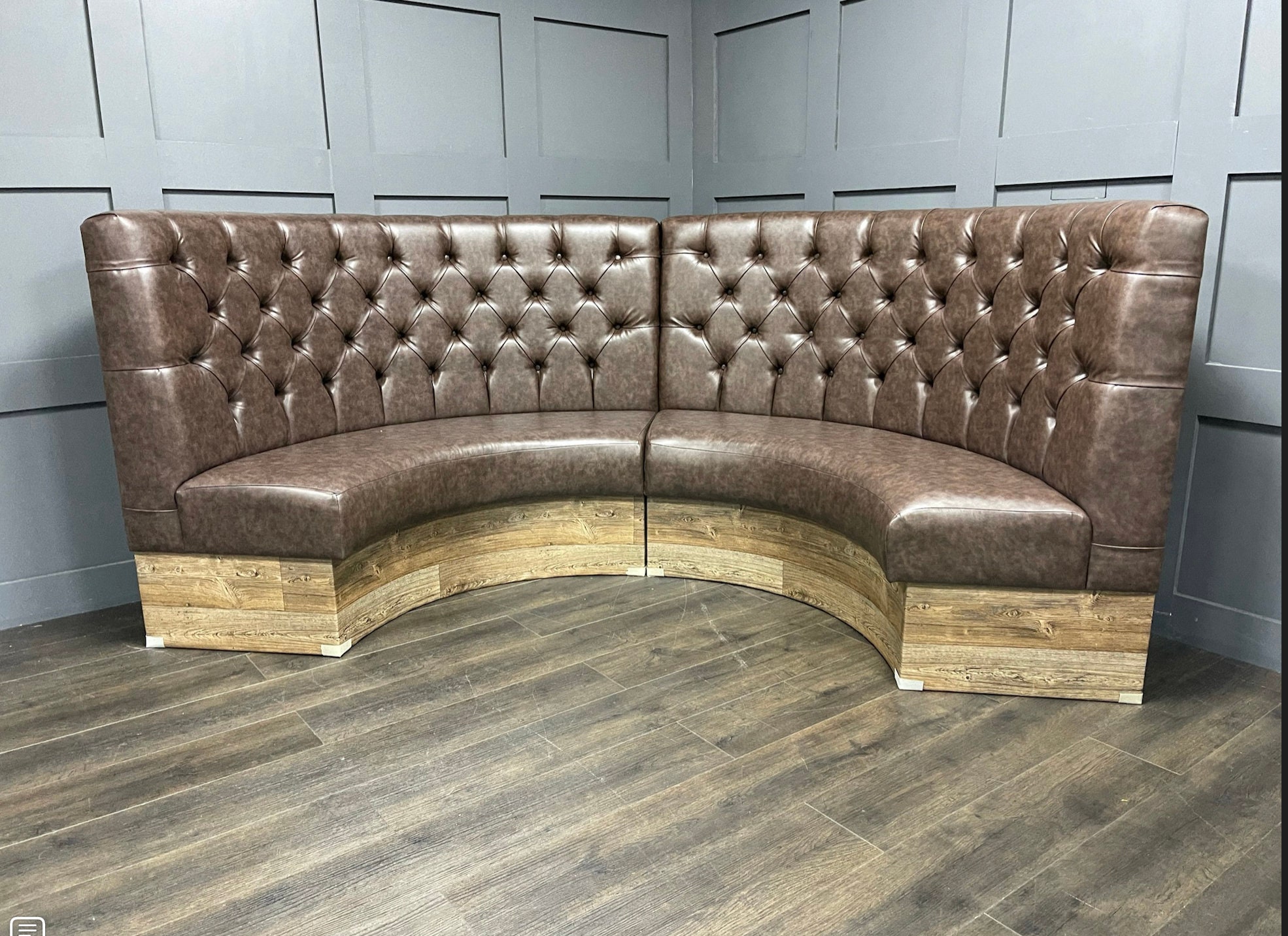 Semi Circular Chesterfield Style Faux Leather Domestic or Commercial ...