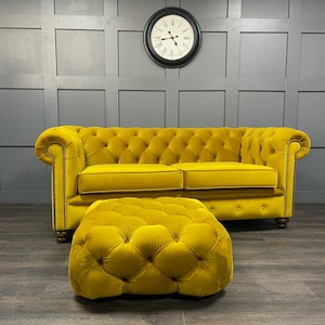 Handmade 3 Seat Chesterfield Sofa in Cambio Mustard/turmeric/saffron ...