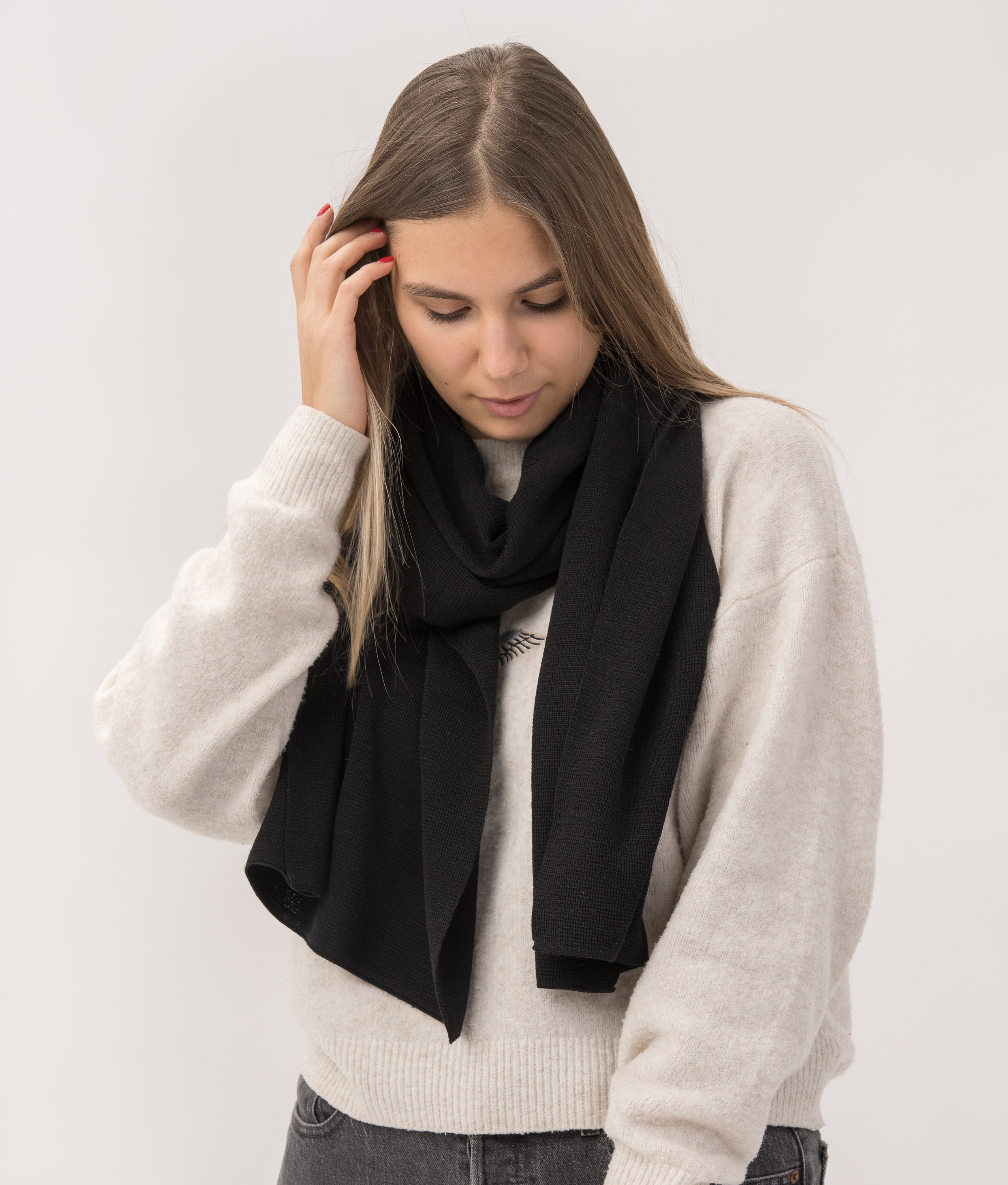 Merino XXL Schal / Feinstrick Schal / Winterschal / Strickschal /Umhang ...