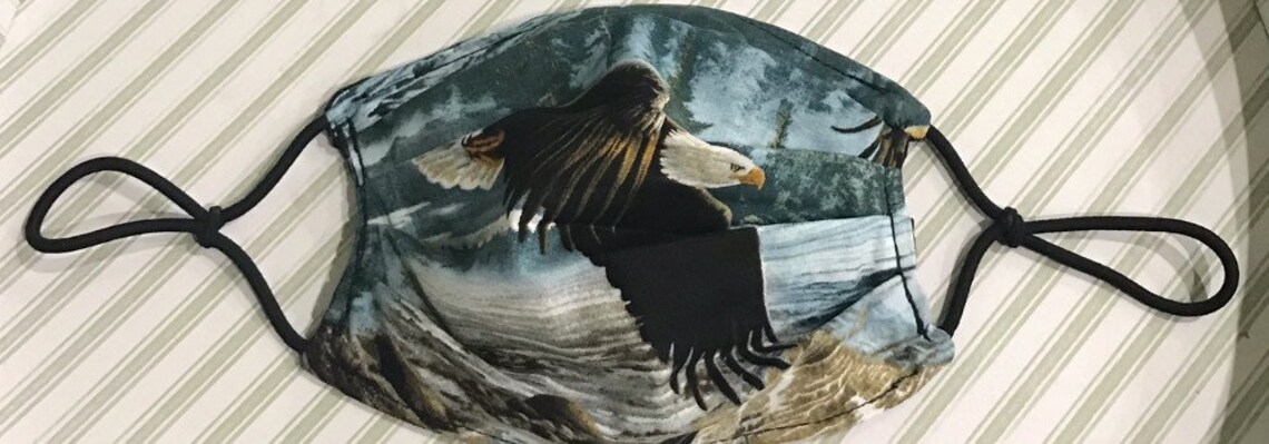 American Bald Eagle Soaring Over Landscape Face Cover/mask Stretch ...