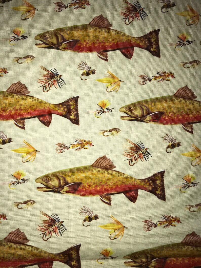 Trout & Lure Fishing Theme Print Face Cover/mask Stretch Elastic Over ...