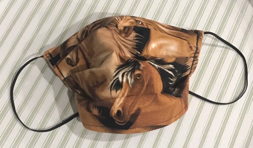 Mustang Horse Print Face Cover/mask Stretch Elastic Over the Ear ...