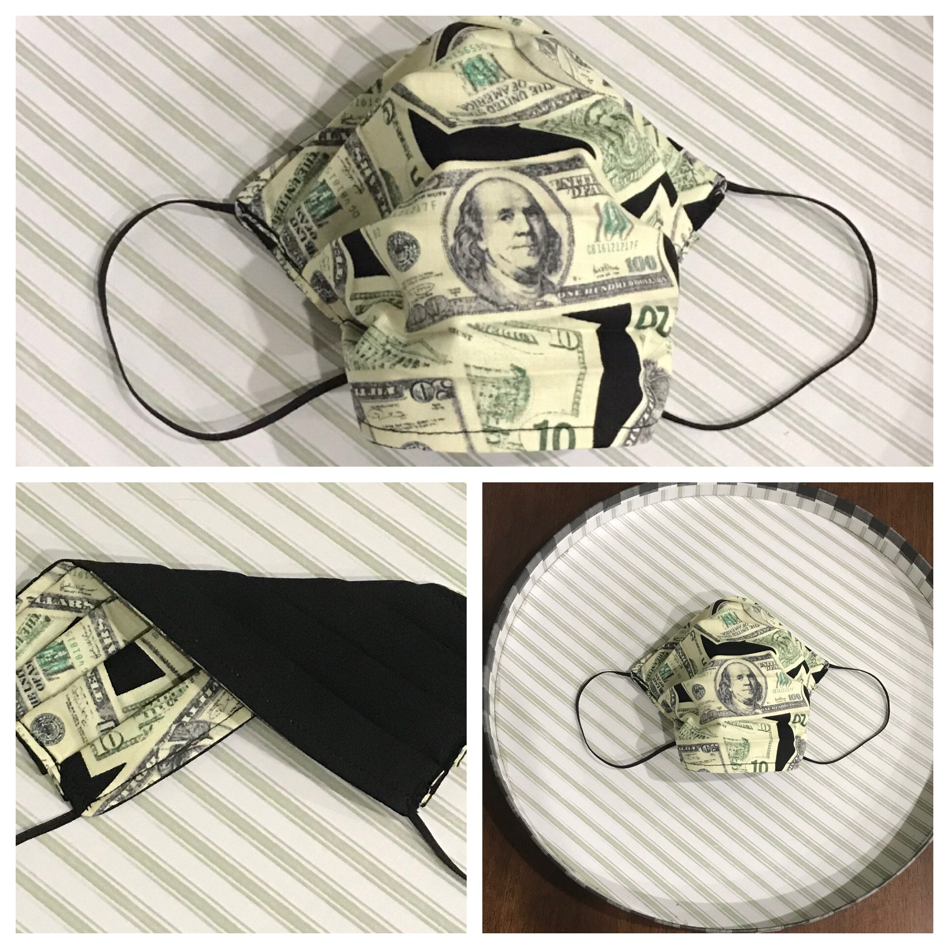 Cash Money Print Face Cover Mask Stretch Elastic Over the Ear ...