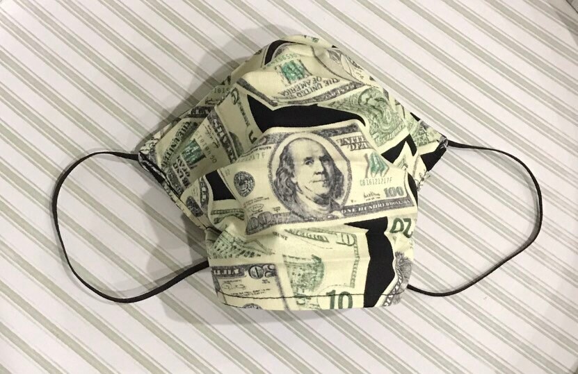 Cash Money Print Face Cover Mask Stretch Elastic Over the Ear ...