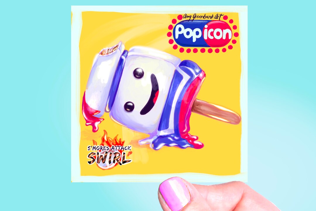 Stay Puft Marshmallow Man Popsicle Sticker, Vinyl Sticker, 80’s ...