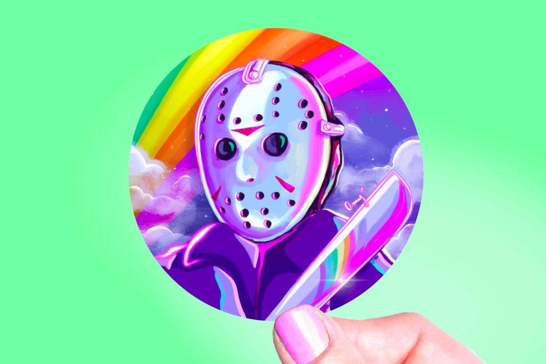 Rainbow Jason Sticker, Vinyl Sticker, 80s Stickers, Jason Voorhees ...