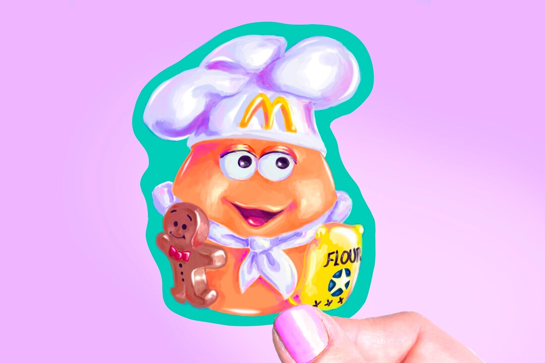 Baker Mcnugget Buddy Toy Sticker, Vinyl Sticker, 80s Stickers ...