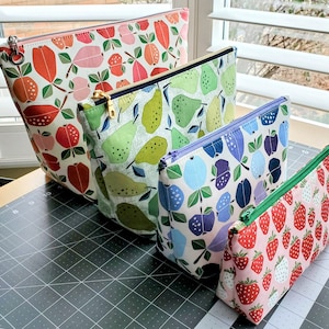 Fundamental Zipper Pouch Sewing Pattern, Four Sizes, Video Tutorial ...