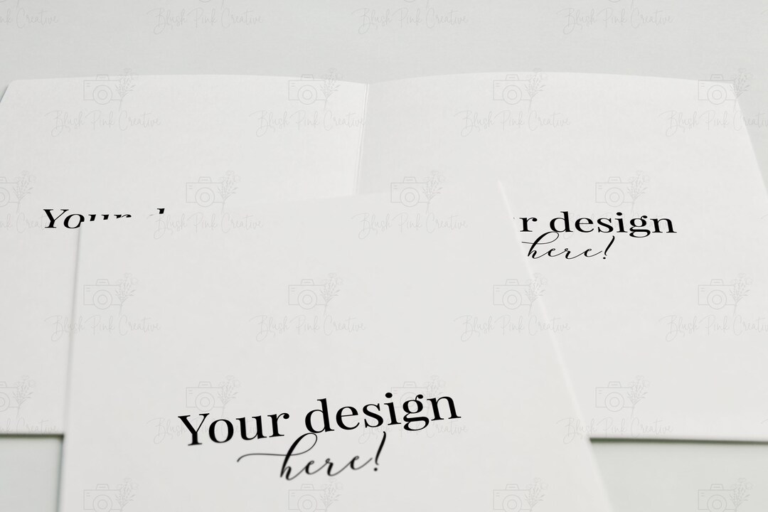 5x7 Folded Card Mockup, Bifold Wedding Program (JPG, Photoshop) - Etsy