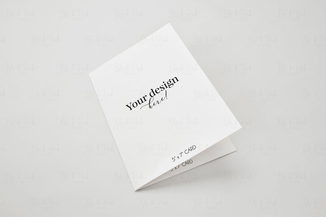 Angled 5x7 Card Mockup, Bifold Program Template (JPG, Photoshop) - Etsy