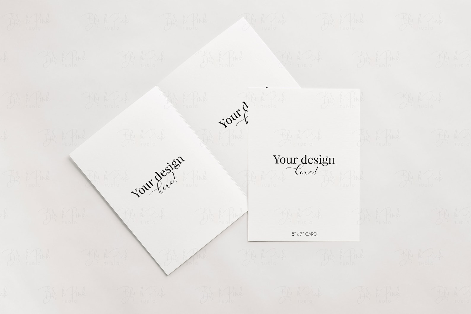 5x7 Card Mockup, Folded Bifold Wedding Program, Smart Object (JPG, PSD ...