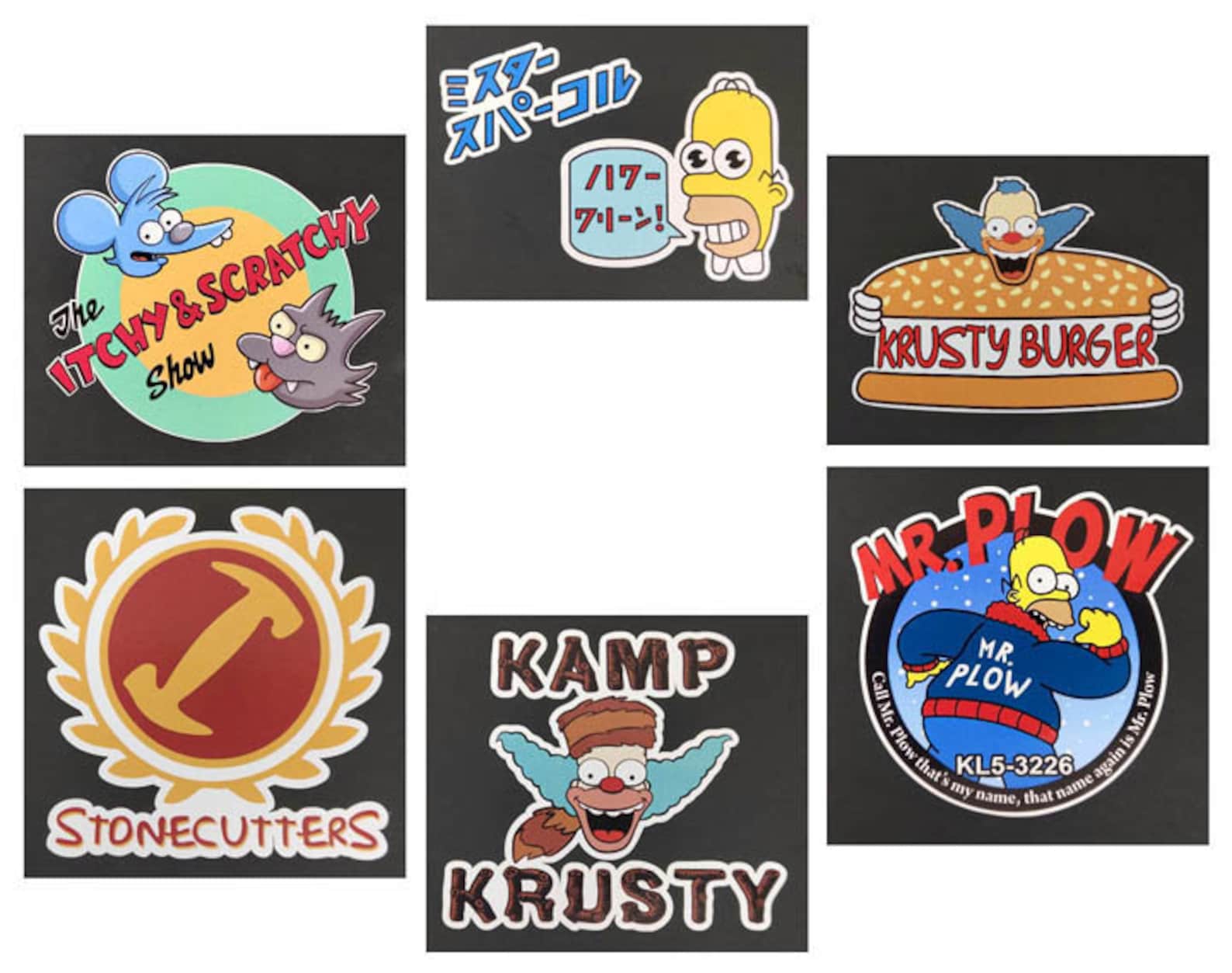 The Simpsons Decals Full Color Vinyl Mr. Sparkles Krusty Burger Itch ...
