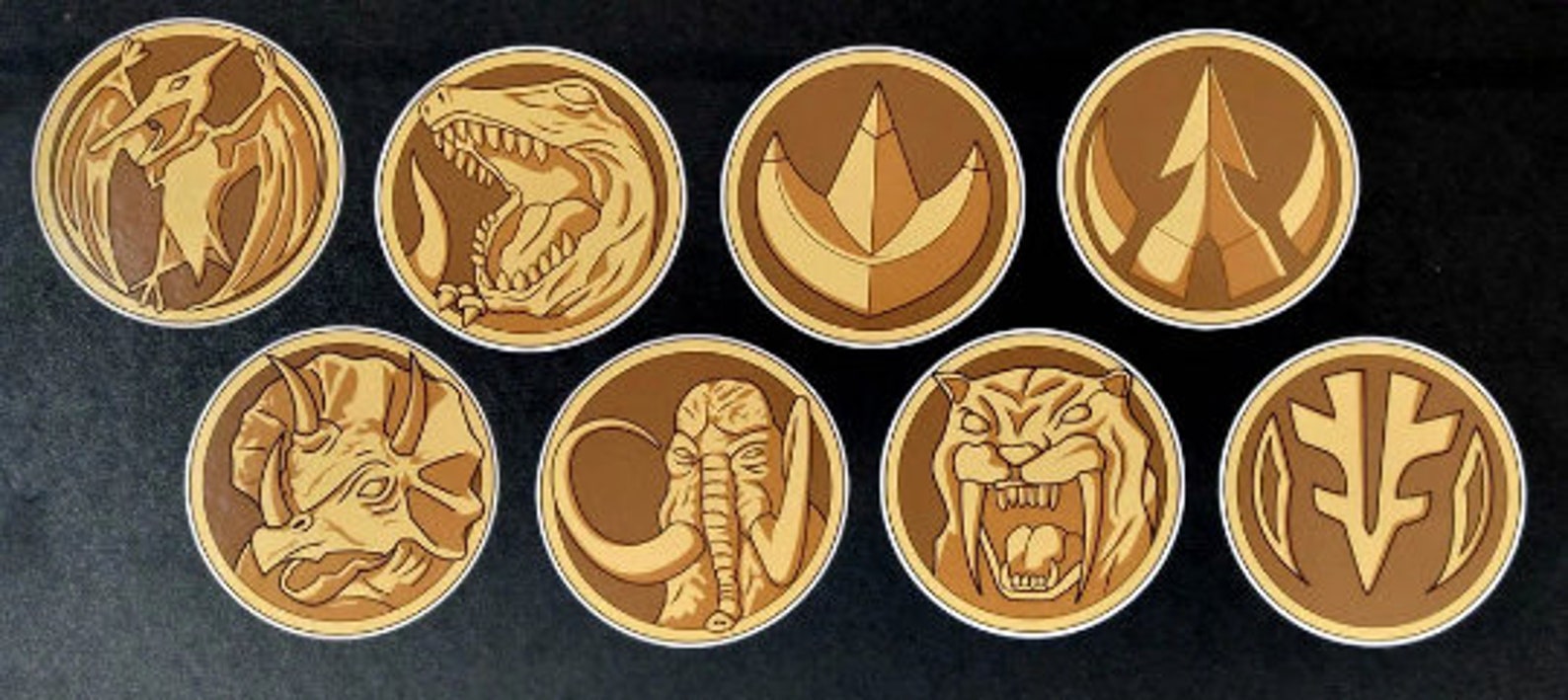 Power Coin Sentai Zyuranger Dino Emblems Heros MMPR - Etsy