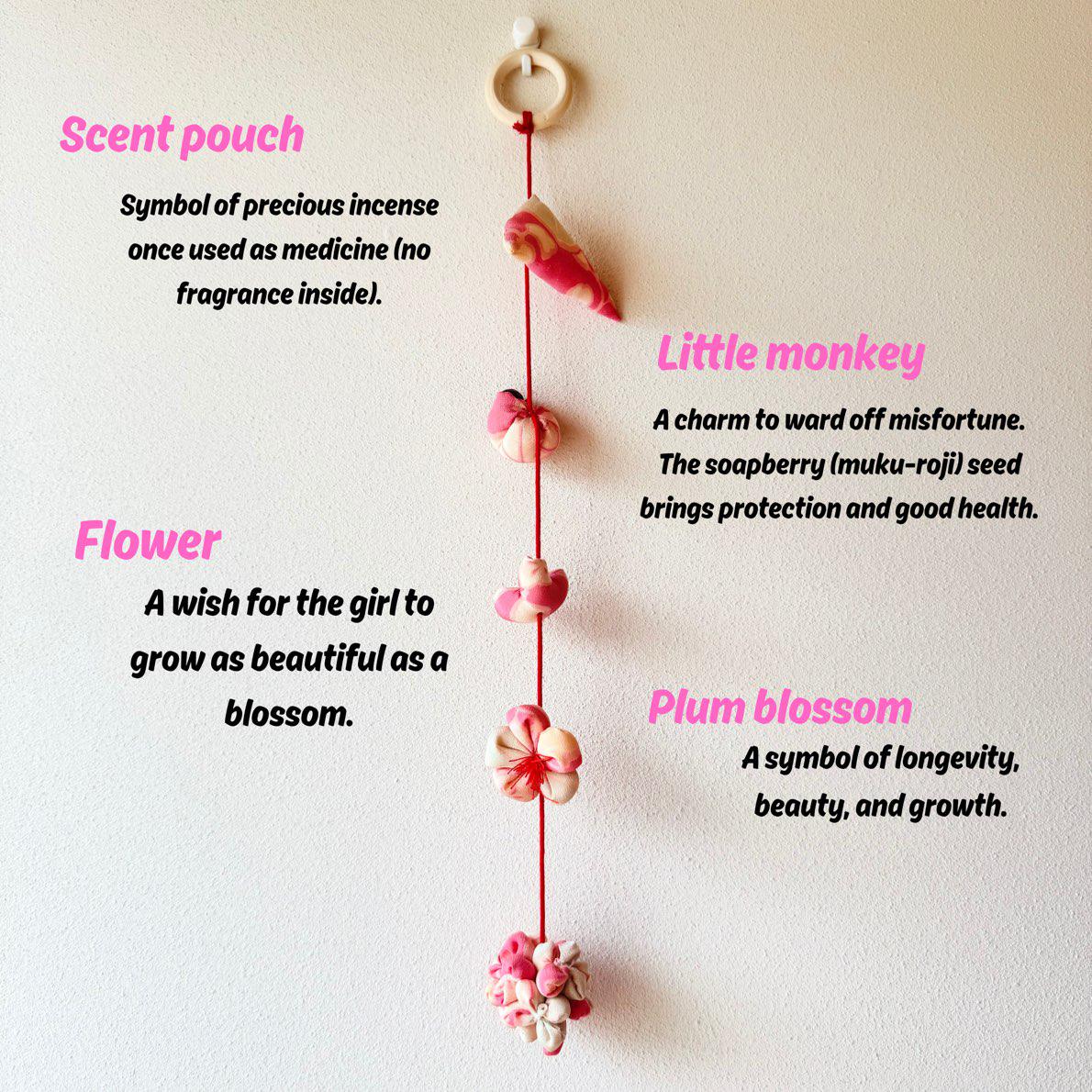 Handmade Silk Tsurushi-bina, Japanese Hanging Decoration, Hinamatsuri ...