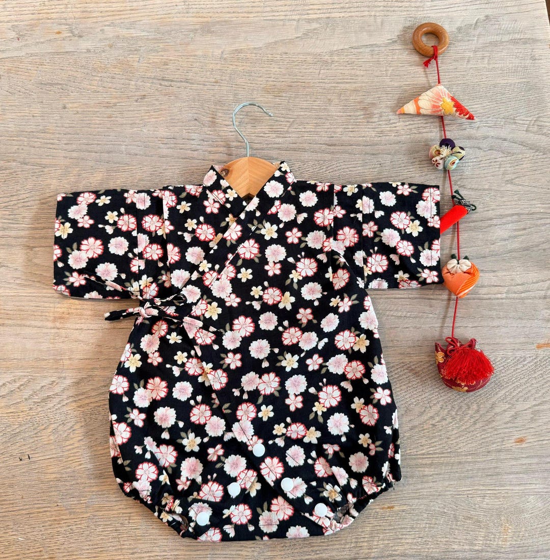 Sakura, Cherry Blossom Kimono, Baby Jinbei, Baby Outfit, Baby Shower ...