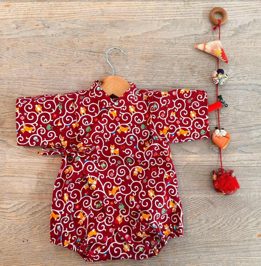 Shiba Inu Baby Jinbei, Karakusa Patterns, Baby Kimono, Shiba-dog ...