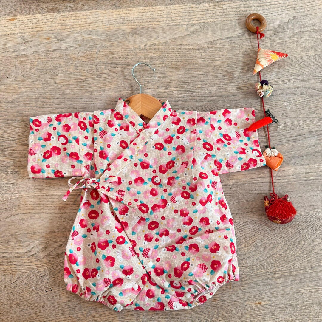 Flower Baby Kimono, Baby Yukata, Rabbits, Made in Japan, Asian, Newborn ...