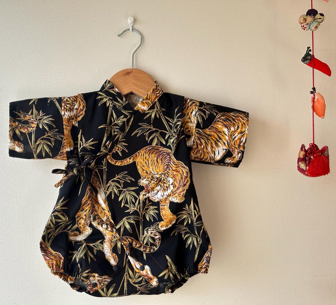 Baby Kimono, Baby Jinbei, Tiger, Birthday Present, Newborn Baby Gift ...
