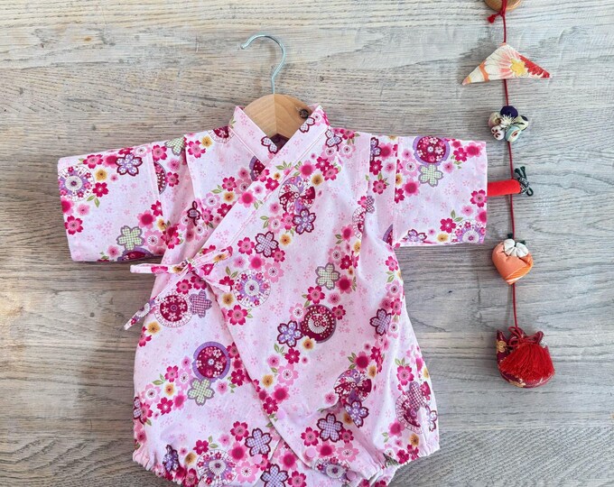 Japanese Spring, Cherry Blossom Baby Kimono, Baby Jinbei, Made in Japan ...