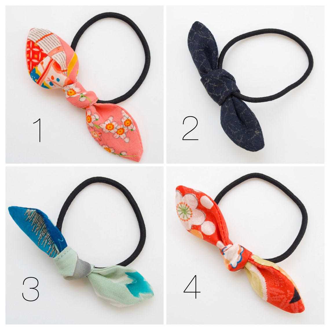 Ribbon Japanese hair tie Kimono fabrics matching Different | Etsy