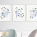 Steel Blue Floral Artwork Wall Art Print Dusty Blue Printable - Etsy