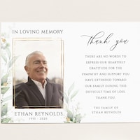 Set of 20 Sympathy Acknowledgement FLAT Cards, Funeral Thank You and ...