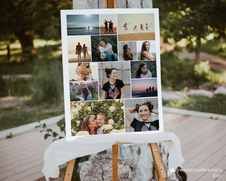Memorial Collage Poster Funeral Simple Collage Poster Sign Poster ...