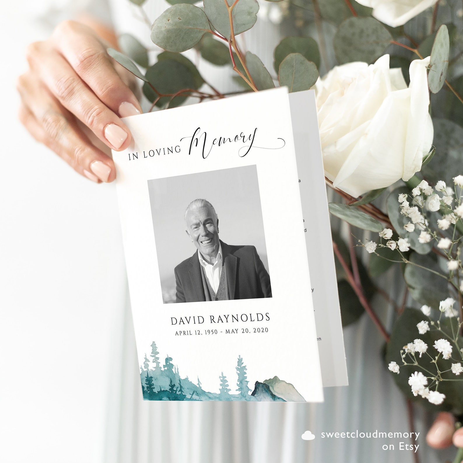 Classic Funeral Program Template Funeral Memorial Program - Etsy