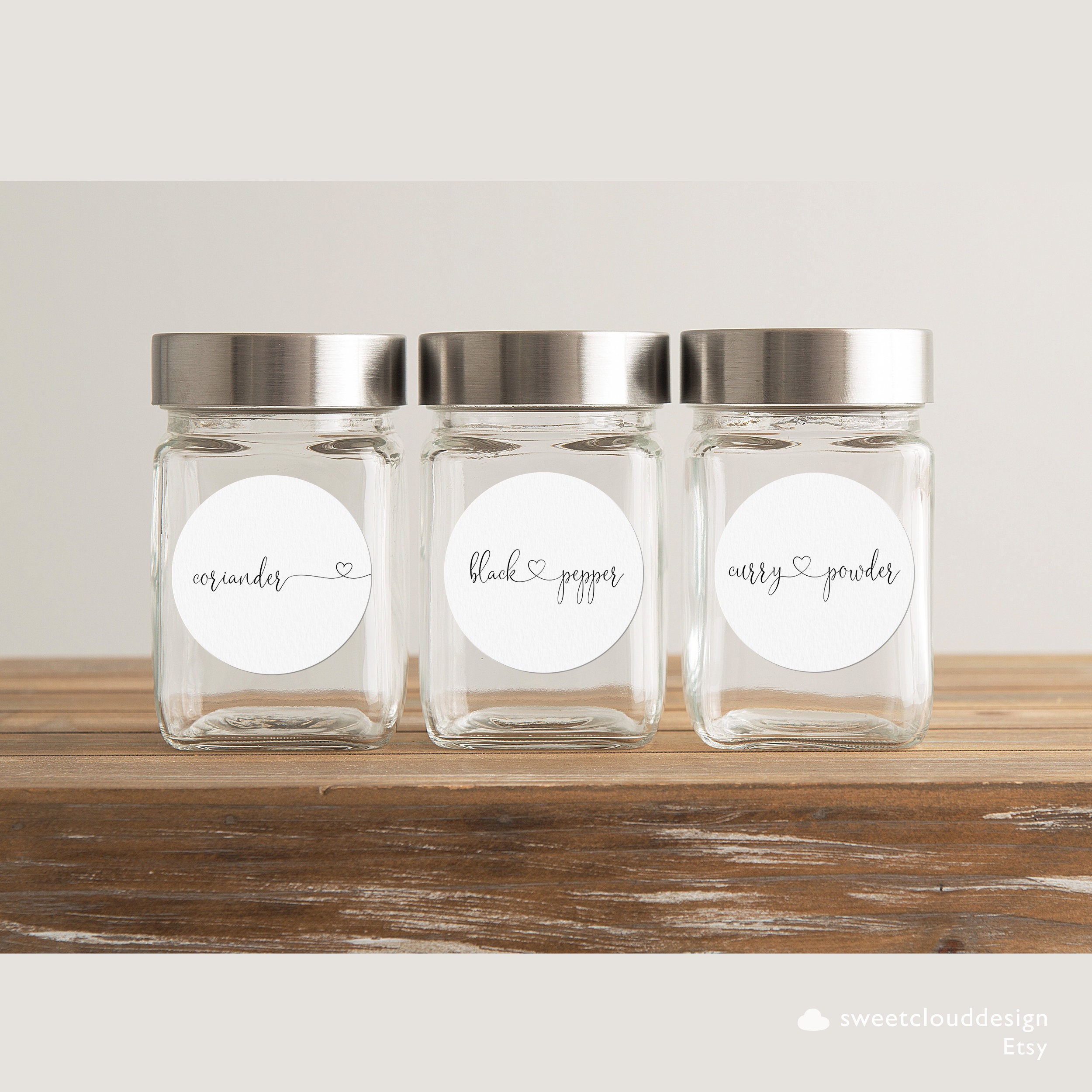 Editable Spice Jar Label Simple Round Label Avery 2inch Label Kitchen ...