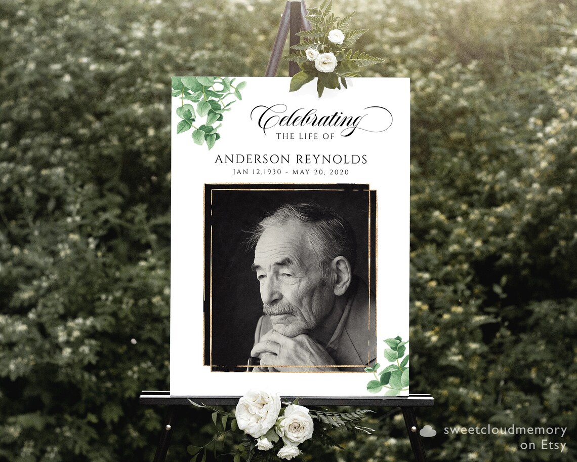 Green Leaves Celebrating the Life Sign Life Celebration Sign - Etsy