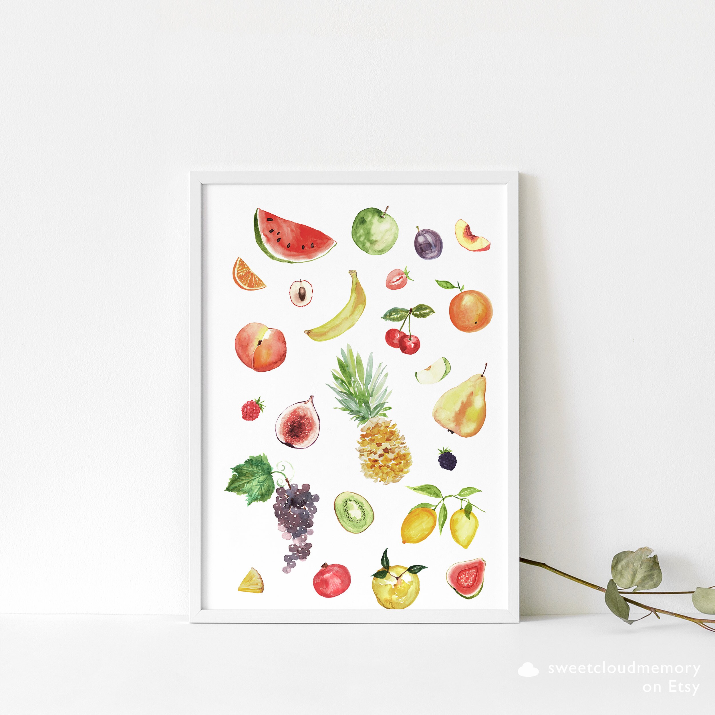 Colourful Fruits Art Prints Kitchen Fruit Art Printable | Etsy