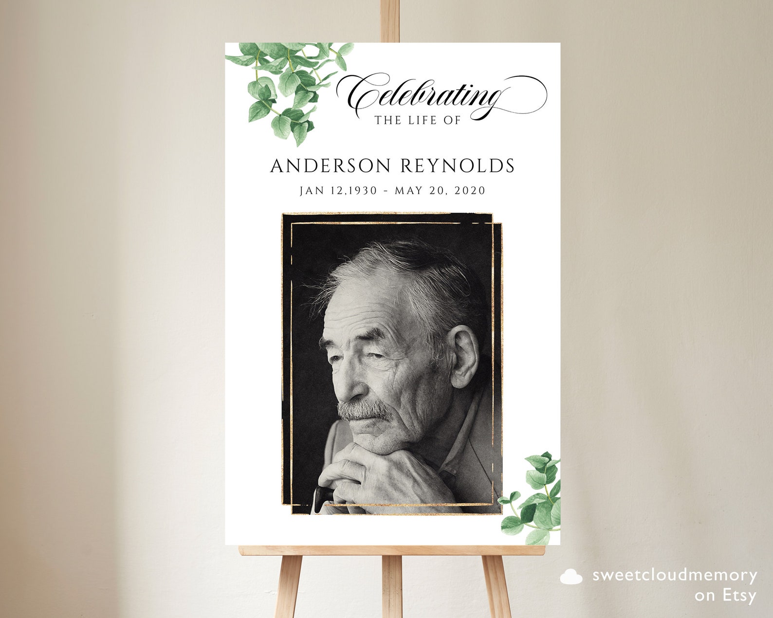 Green Leaves Celebrating the Life Sign Life Celebration Sign - Etsy