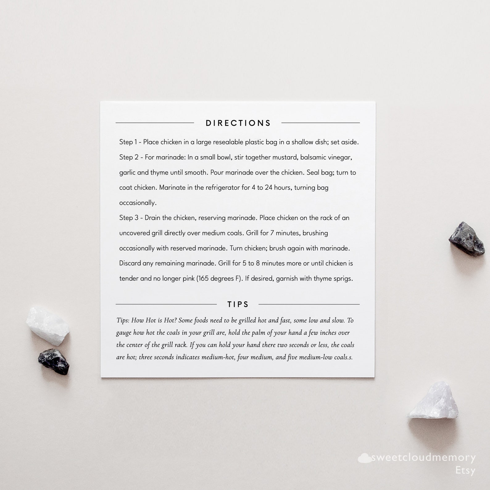 Square Recipe Card Template With Photo Editable Modern Recipe Card ...