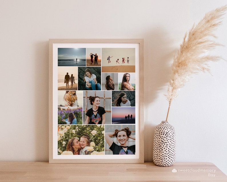 HEART Memorial Collage Sign Template Funeral Photo Poster Funeral ...