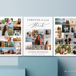 Memorial Collage Poster Funeral Simple Collage Poster Sign Poster ...
