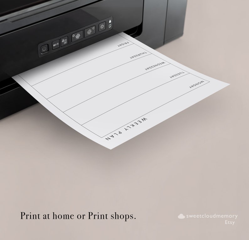 Weekly Planner Chart Editable Simple Week Table Card Weekly Schedule ...