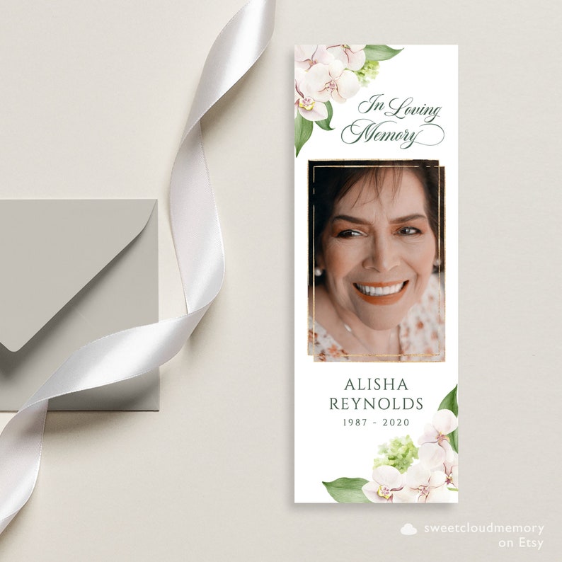 Orchid in Loving Memory Bookmark Templateorchid Honoring the - Etsy