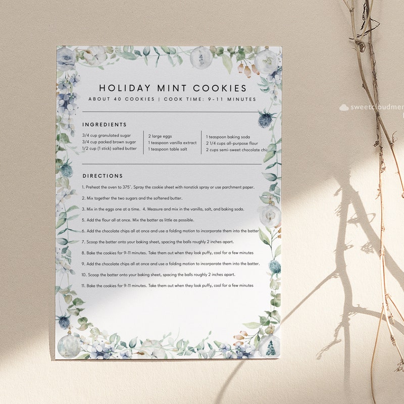 Holiday Recipe Cards - Etsy