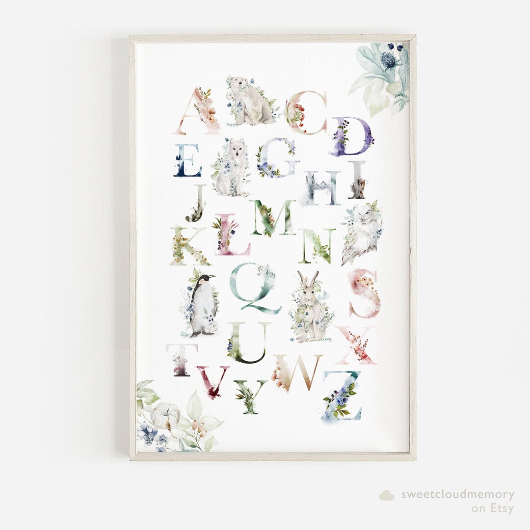 Alphabet Poster ABC Wall Art Kids Room Decor Kids Wall Art Kids Room ...