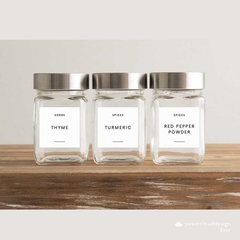 Editable Printable Spice Jar Labels Modern Minimalist Avery Spice Jar ...