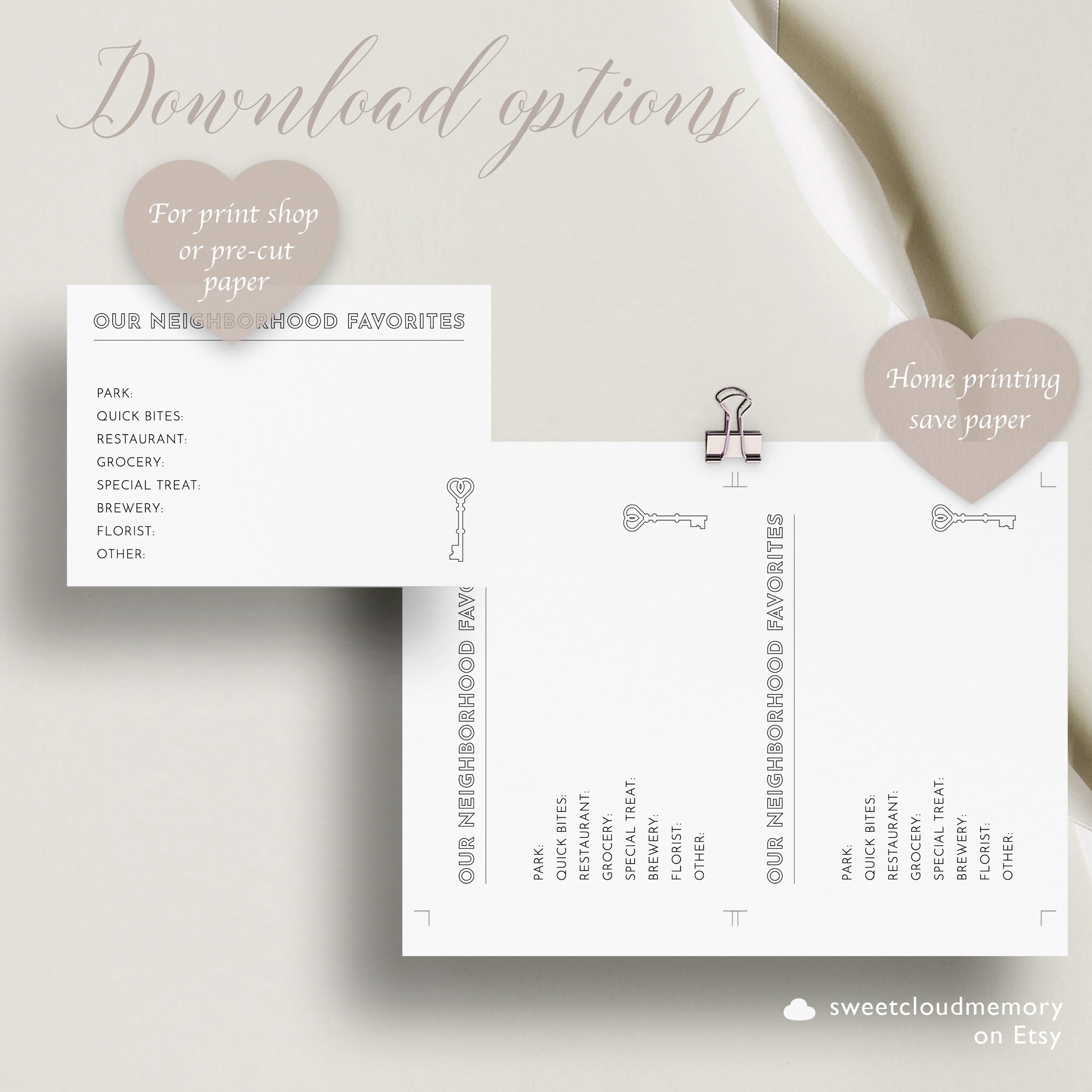 Neighborhood Print Temporary Card