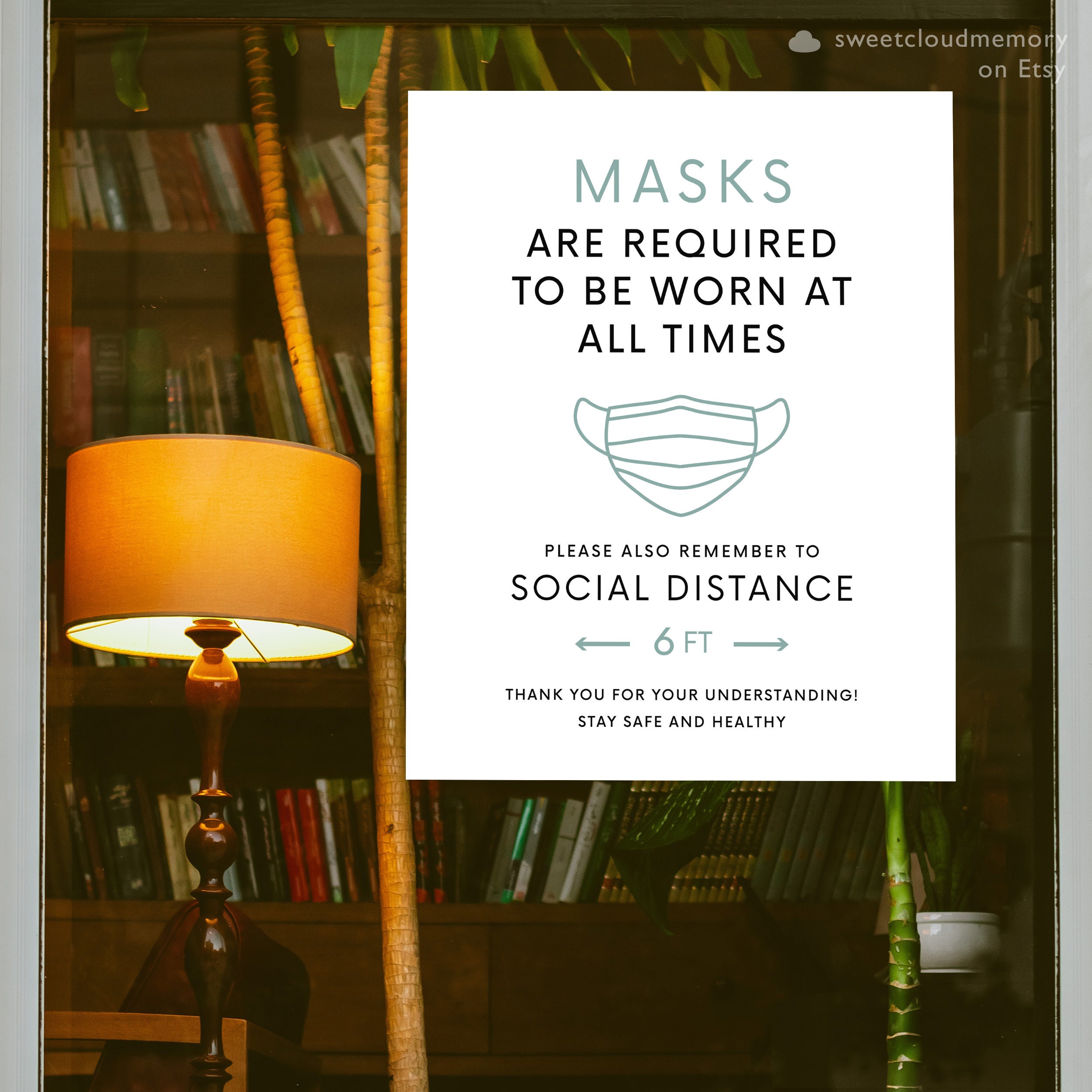 Simple Printable Mask Sign Template Editable Mask Signs Keep | Etsy