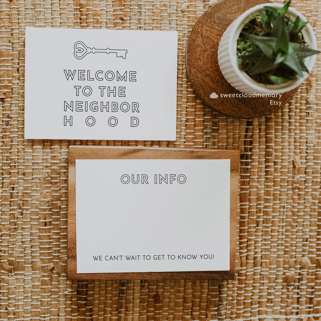 Welcome to the Neighborhood Printable Card Neighbor Card Neighborhood ...