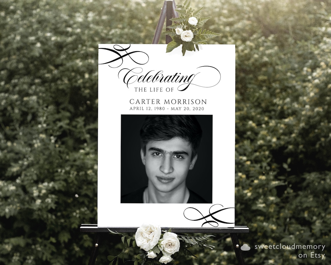 Black and White Celebrating the Life Sign Life Celebration Sign White ...