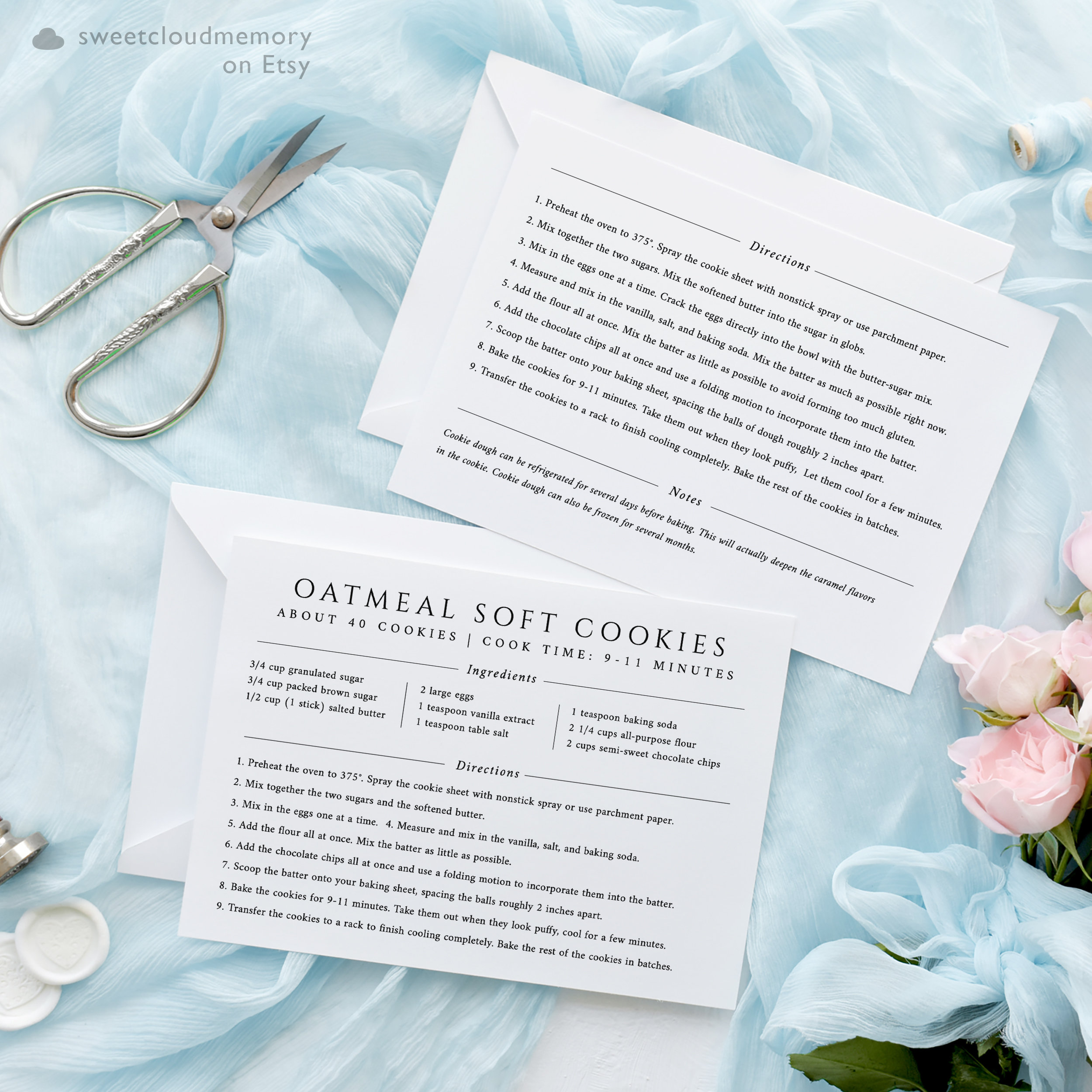 MINIMAL Recipe Card Template Simple Recipe Card Editable - Etsy