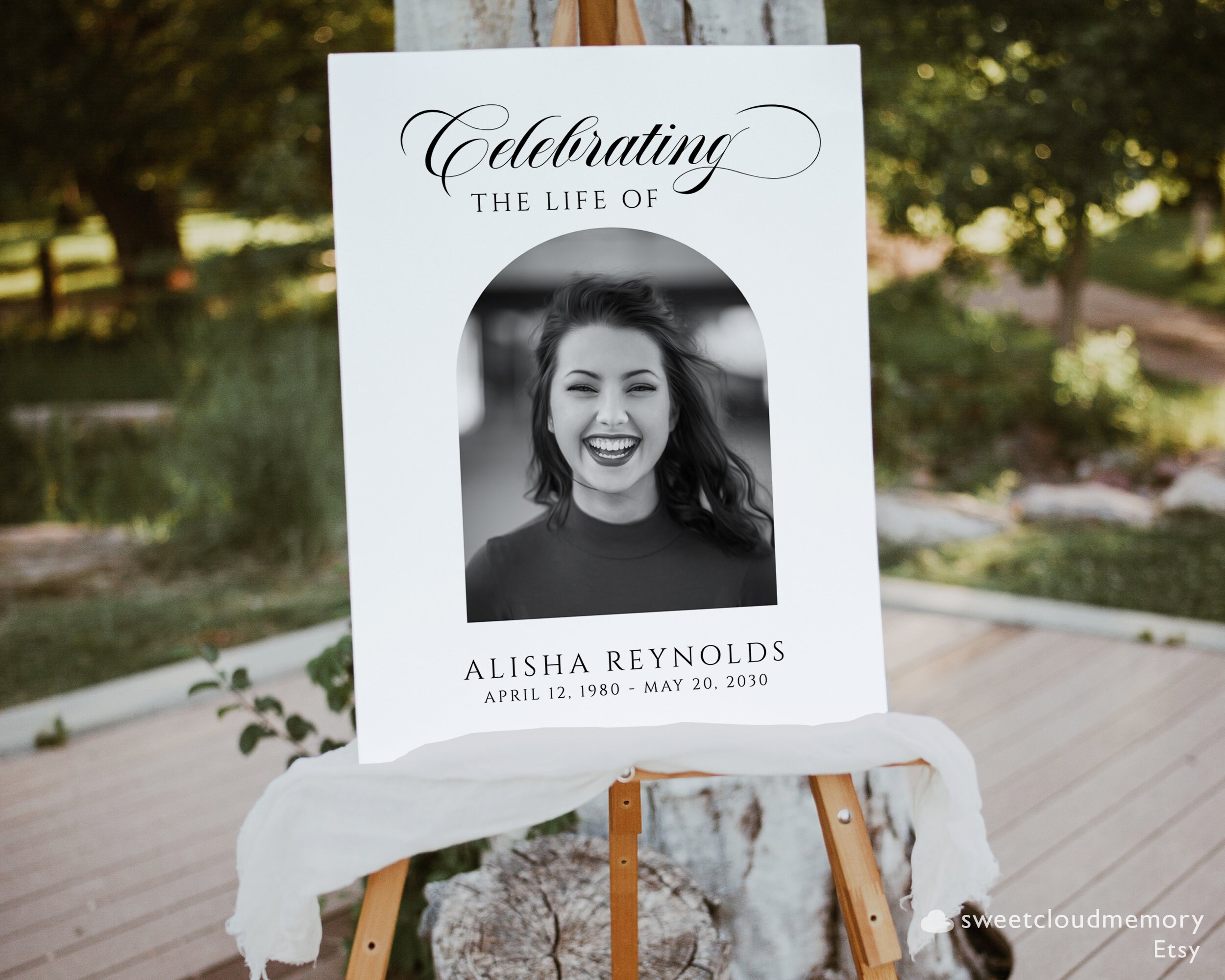 Minimalist Funeral Sign Celebrating the Life Sign Arch Frame - Etsy